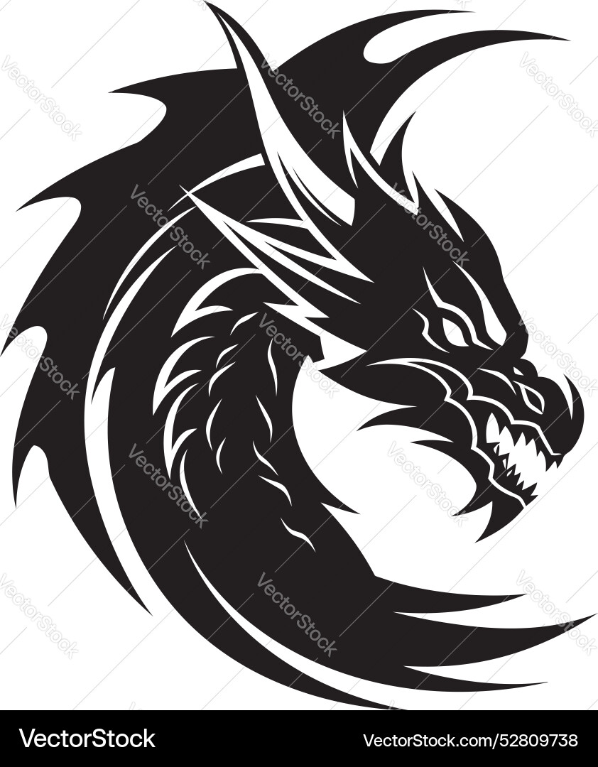 Winged wanderer iconic dragon logo mystic serpent Vector Image