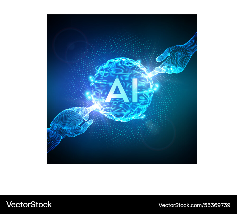 Ai artificial intelligence hands of robot Vector Image