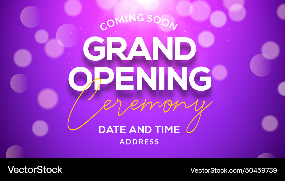 Grand opening ceremony poster concept invitation Vector Image