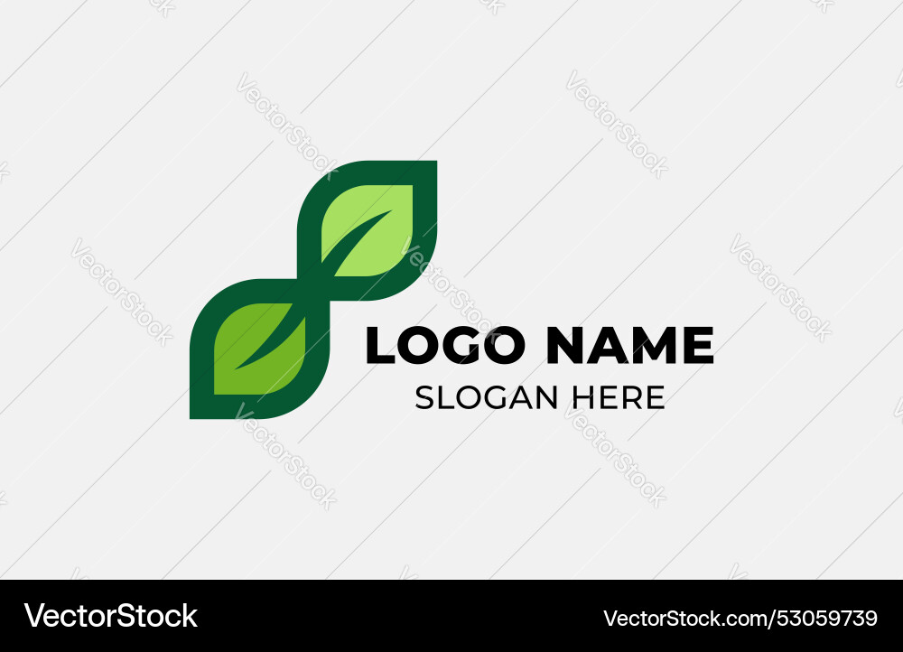 Logo leaf symbols and infinite icon template Vector Image