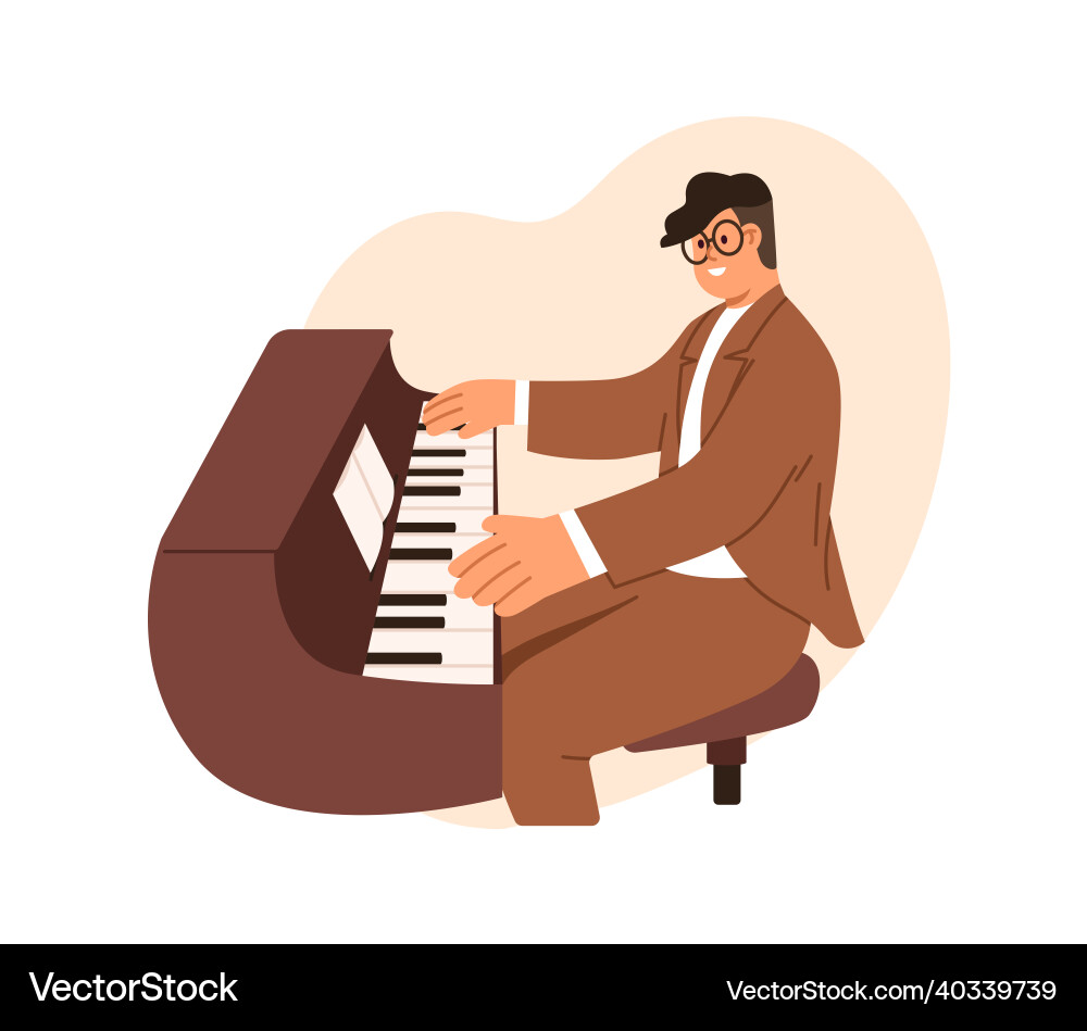 Musician playing piano Royalty Free Vector Image