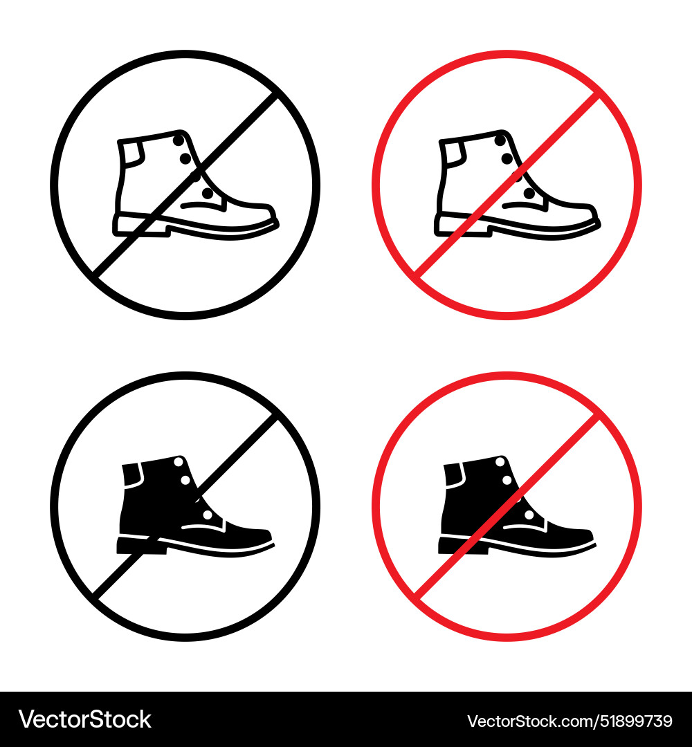 No shoes allowed sign maintain cleanliness Vector Image