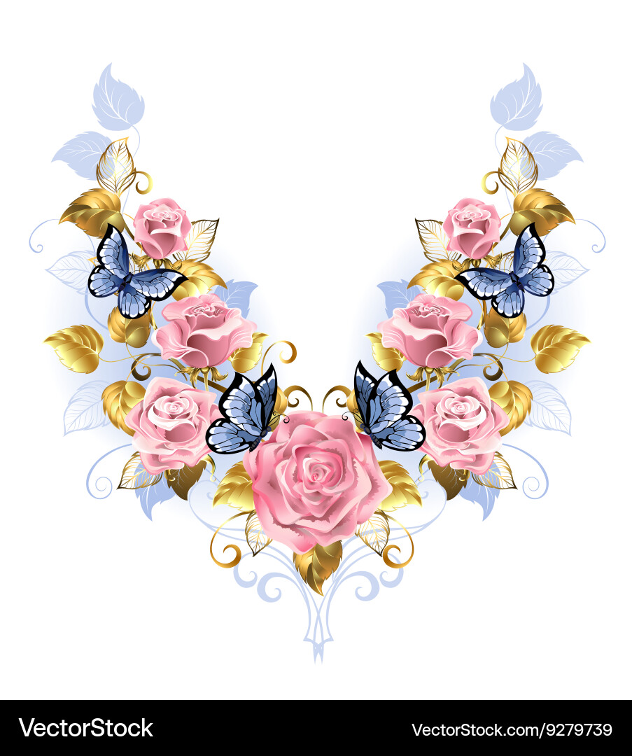 Pattern of pink roses Royalty Free Vector Image