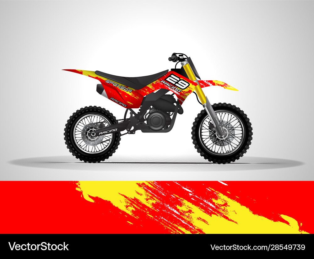 Racing motorcycle wrap decal and vinyl sticker Vector Image