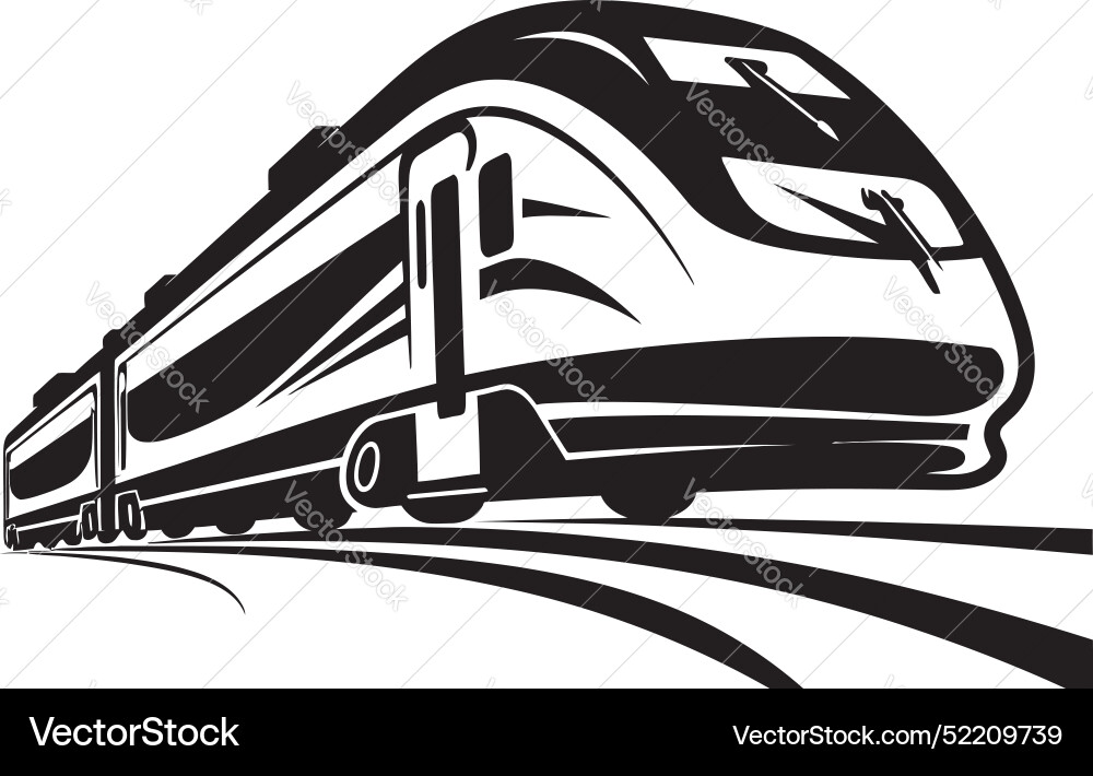Rapid runner black logo with high speed train Vector Image