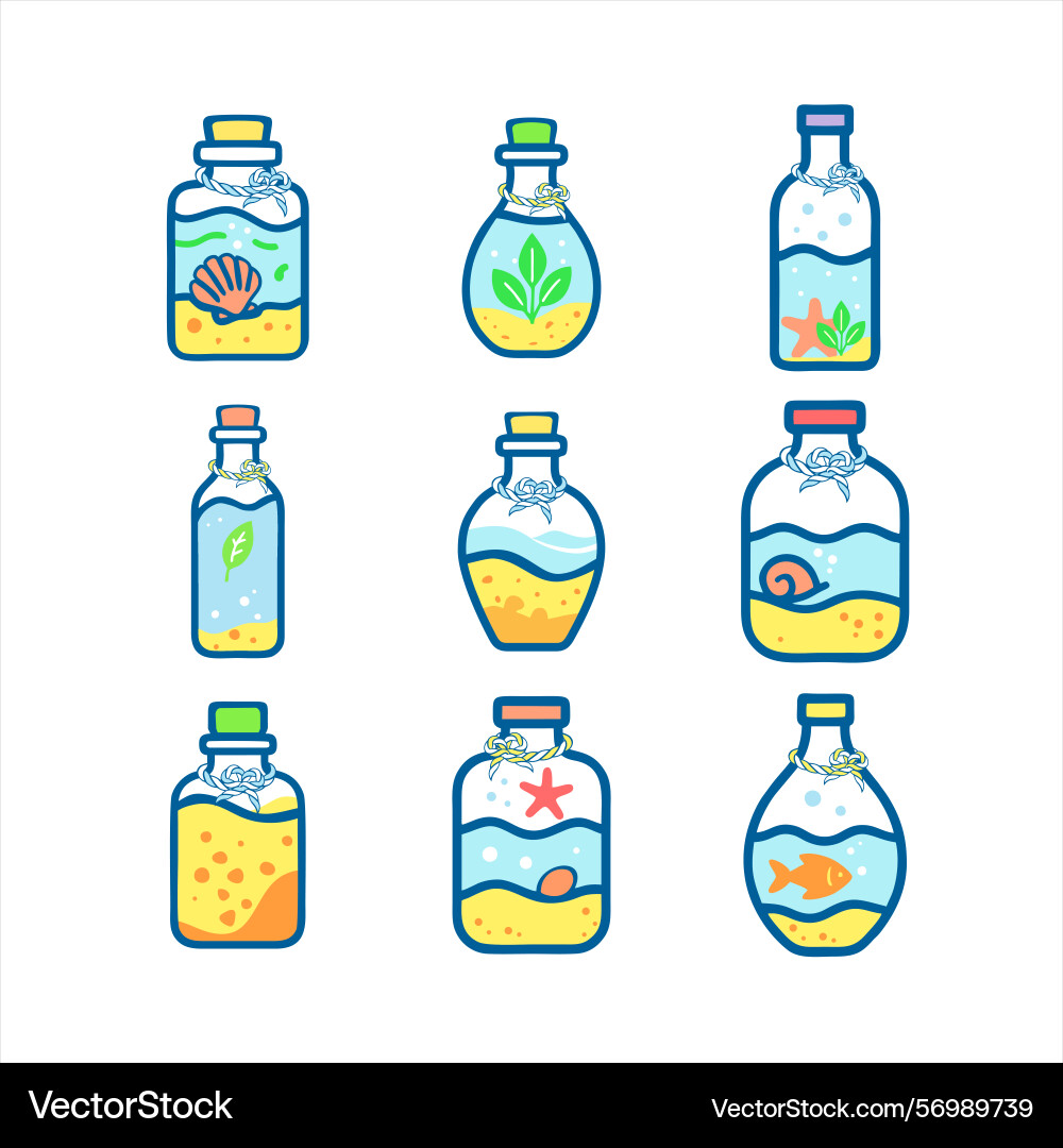 Underwater icon pack Royalty Free Vector Image
