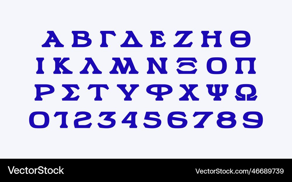 Wide serif font in elegant style Royalty Free Vector Image