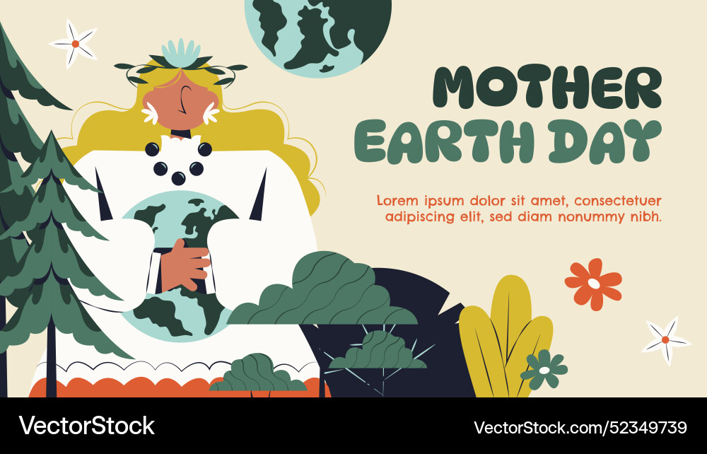 Youtube thumbnail for earth day celebration Vector Image