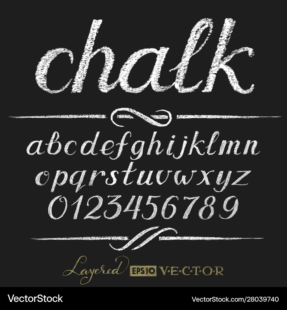 Chalk alphabet Royalty Free Vector Image - VectorStock
