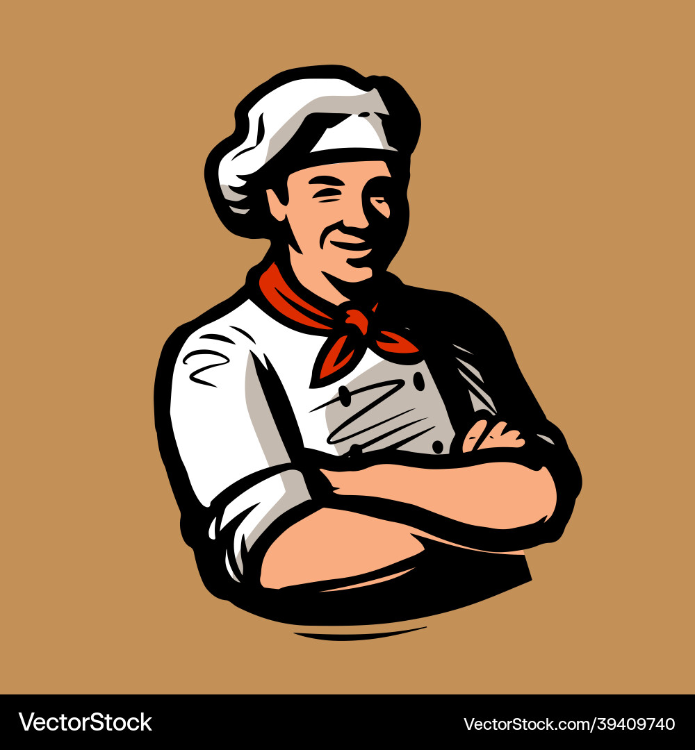 Chef logo for restaurant cafe Royalty Free Vector Image