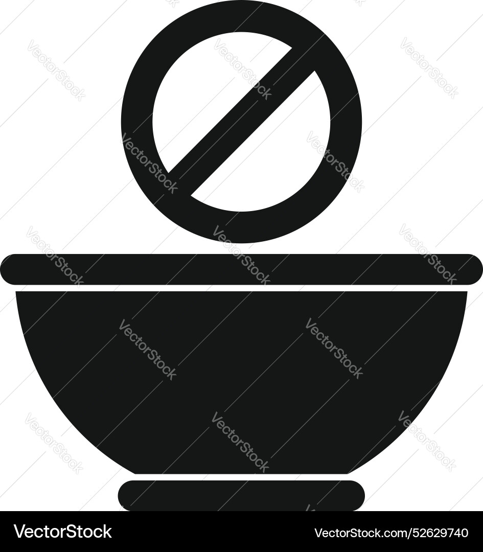 Empty bowl with stop sign representing hunger Vector Image
