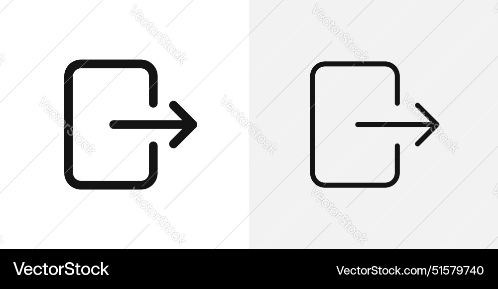Log out icon set Royalty Free Vector Image - VectorStock
