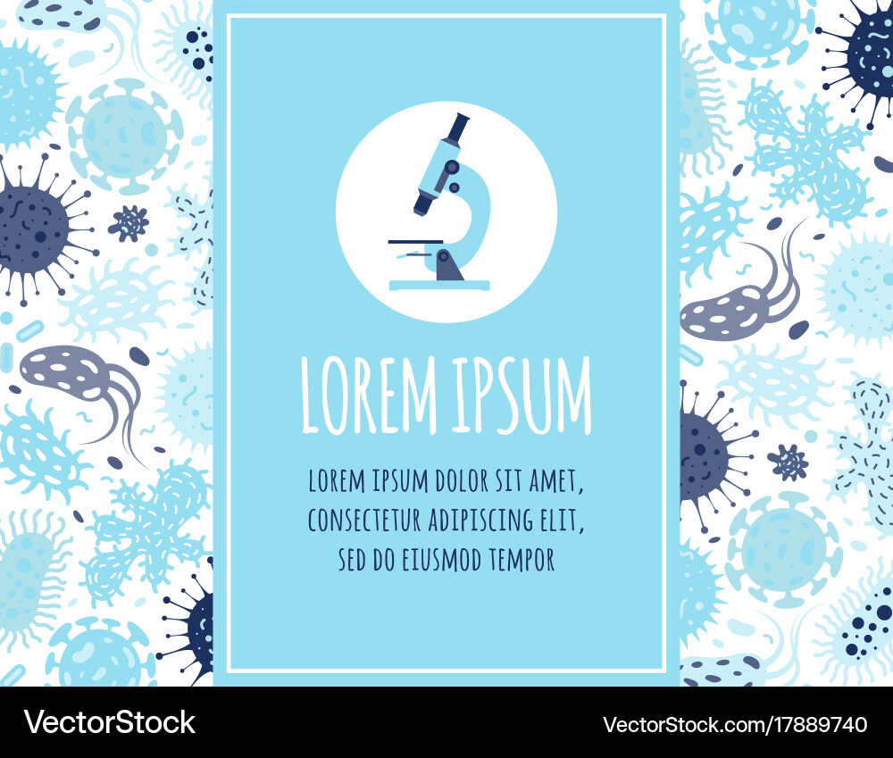 Microscope and germs Royalty Free Vector Image