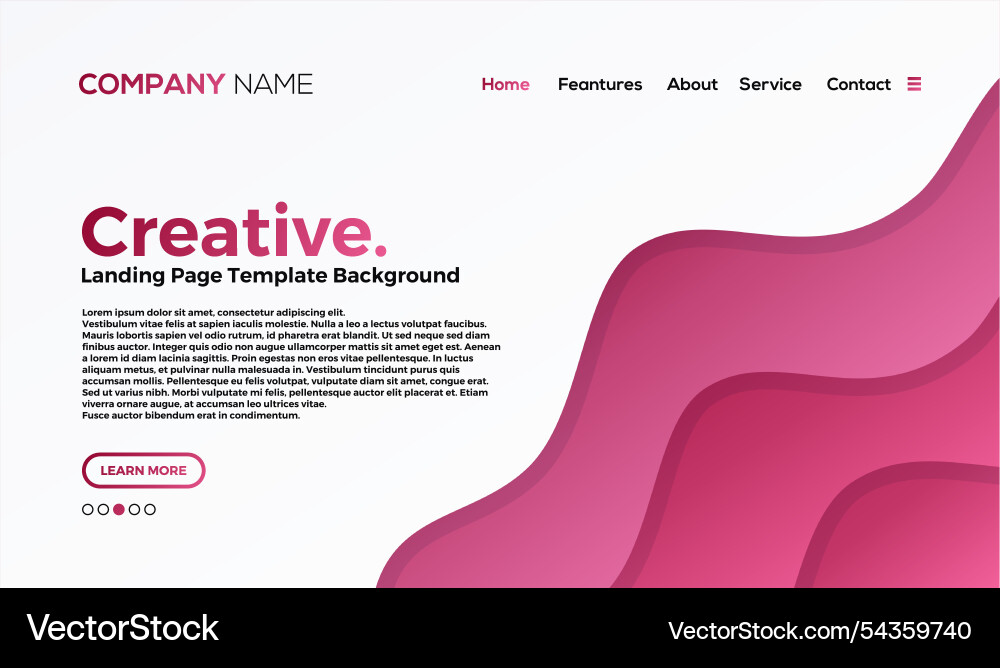 New abstract landing page template Royalty Free Vector Image