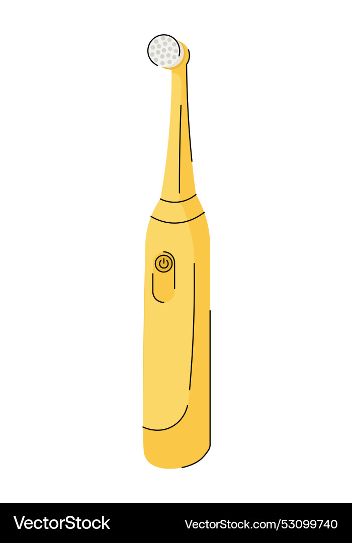 Yellow electric toothbrush Royalty Free Vector Image