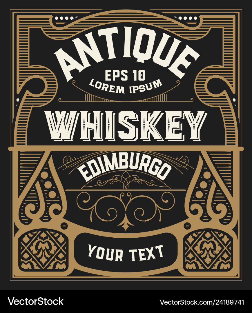 Antique vintage design for packing Royalty Free Vector Image