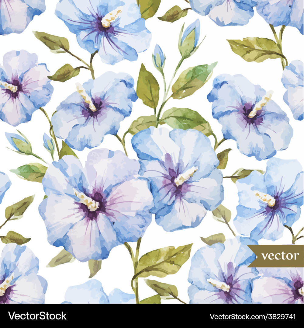 Blue flowers pattern Royalty Free Vector Image