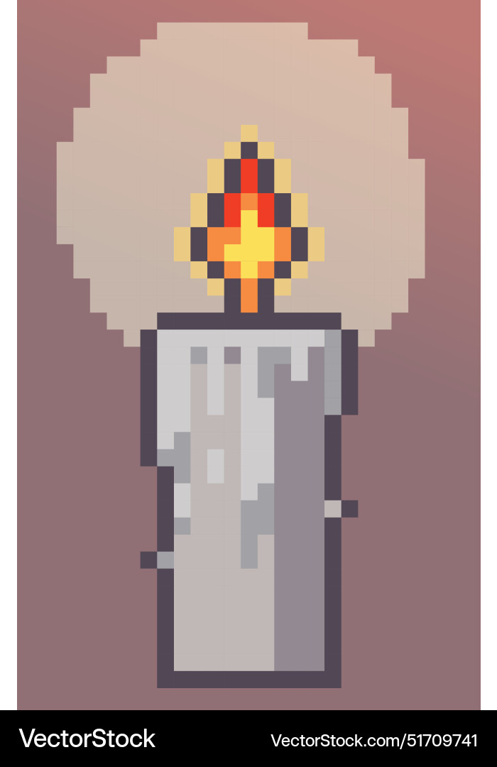 Candle in 8 bit style Royalty Free Vector Image