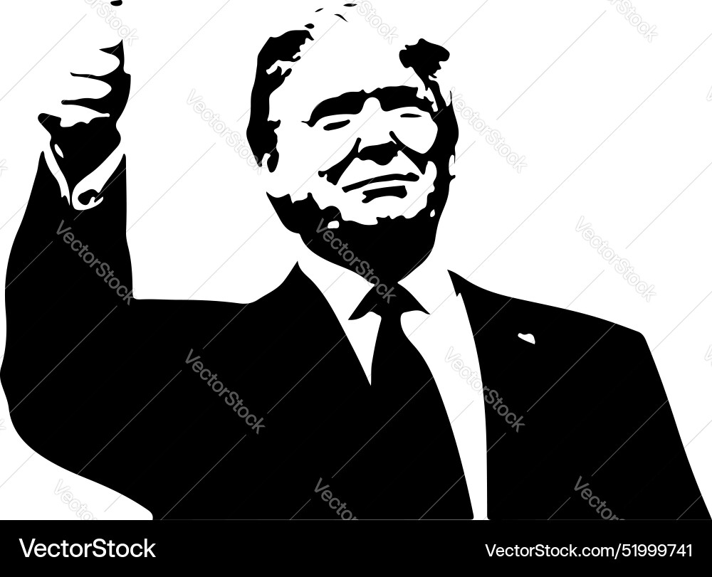 Donald trump silhouette Royalty Free Vector Image