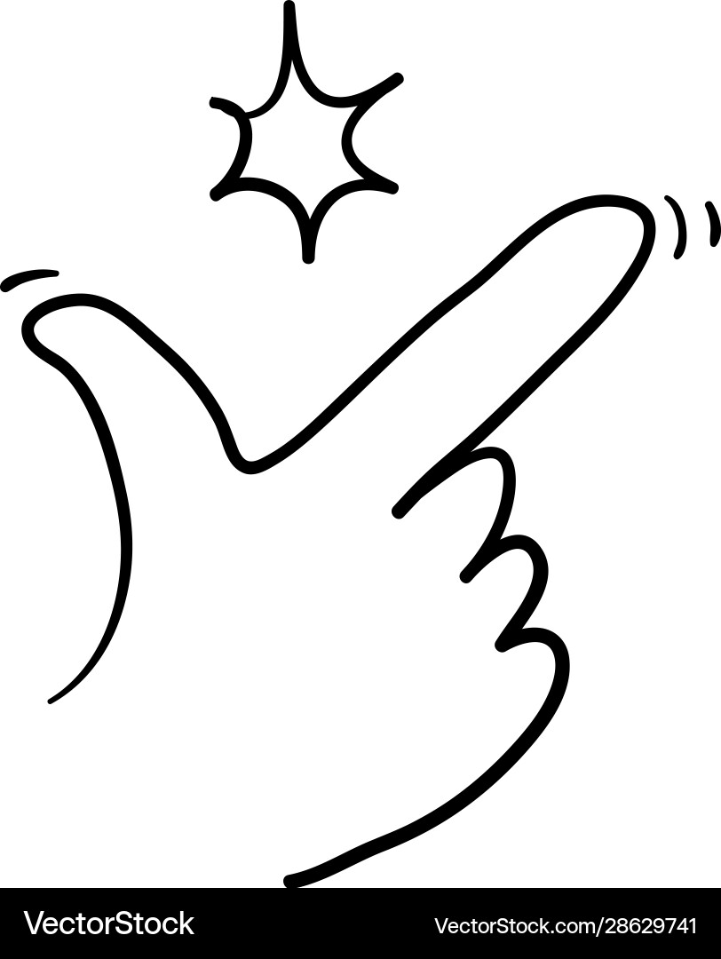 Doodle snap finger like easy logo concept Vector Image