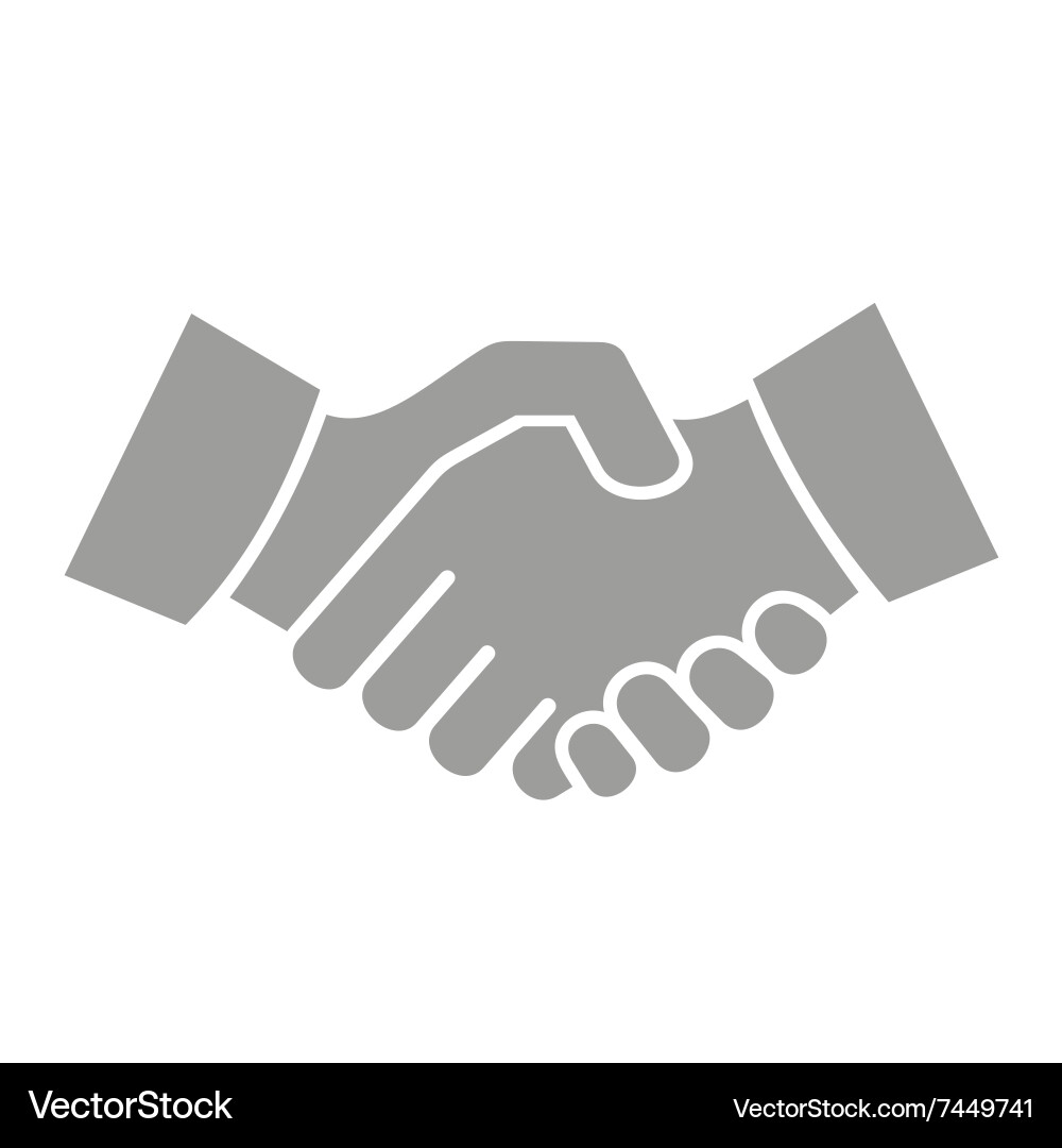 Handshake icon on white background Royalty Free Vector Image