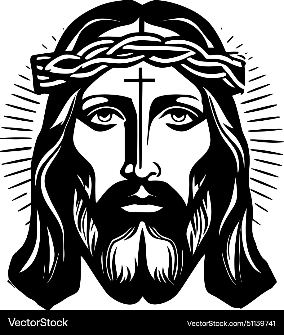 Minimalist jesus drawing Royalty Free Vector Image