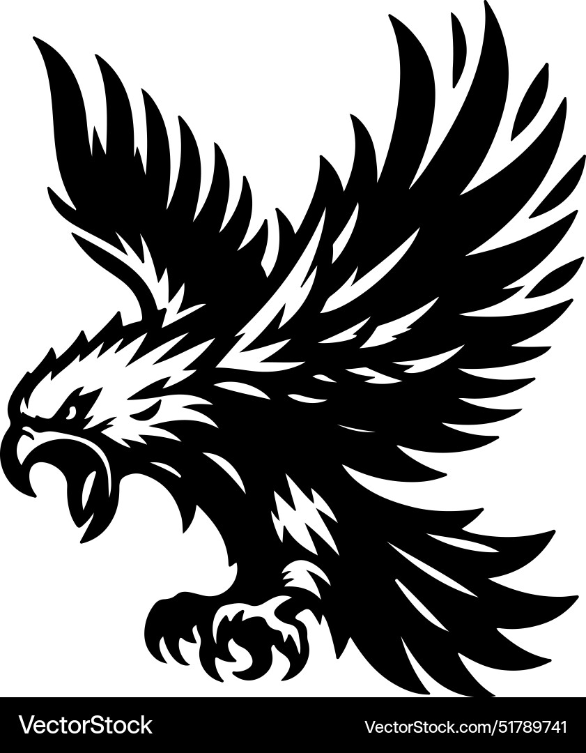 Philippine eagle isolated black design Royalty Free Vector