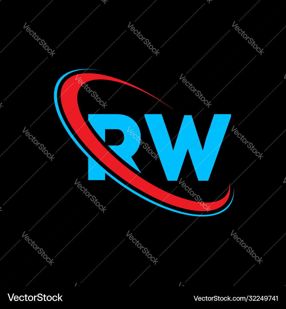 Rw r w letter logo design initial Royalty Free Vector Image
