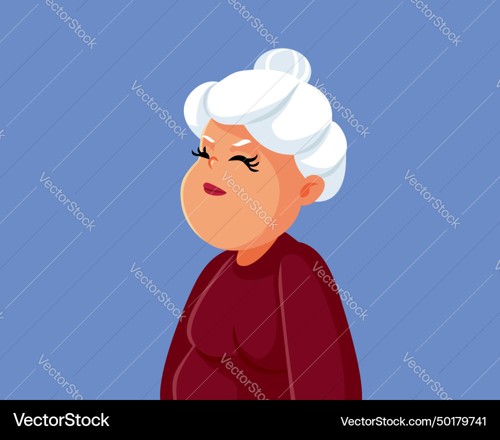 Sad unhappy granny feeling discontent cartoon Vector Image