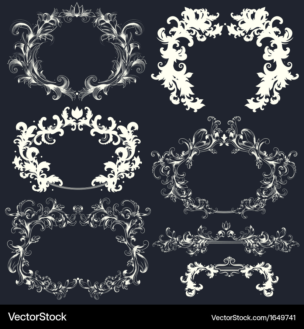 Set of calligraphic design elements Royalty Free Vector