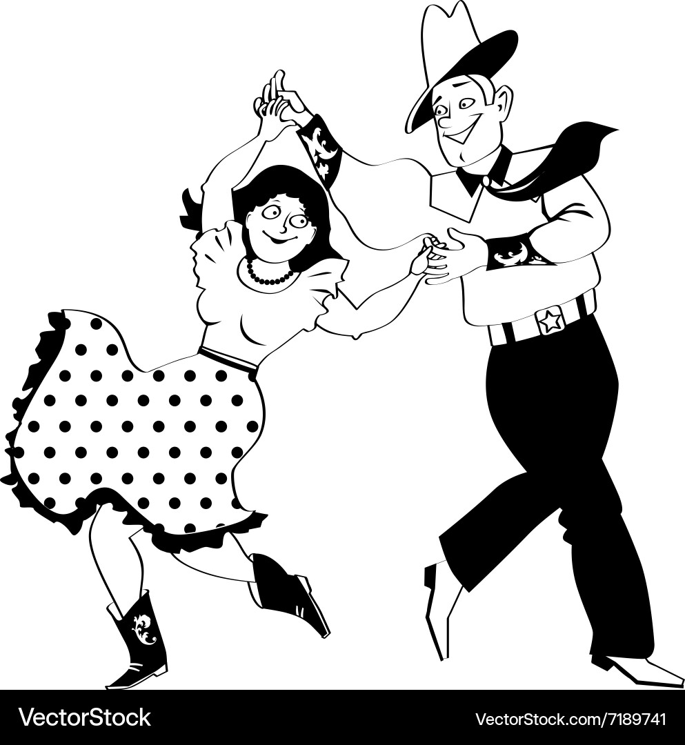 Square dance clipart Royalty Free Vector Image