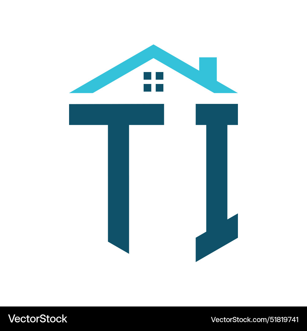 Ti house logo design template letter Royalty Free Vector