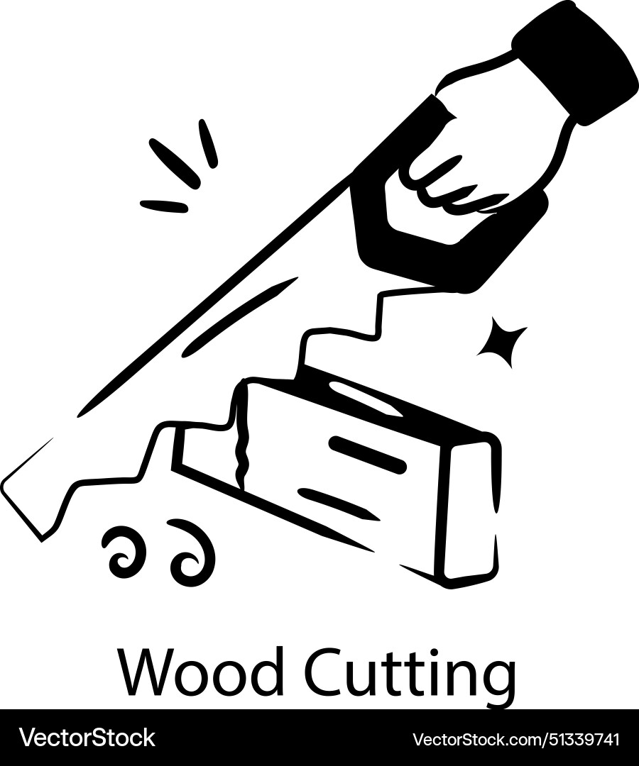 Wood cutting Royalty Free Vector Image - VectorStock