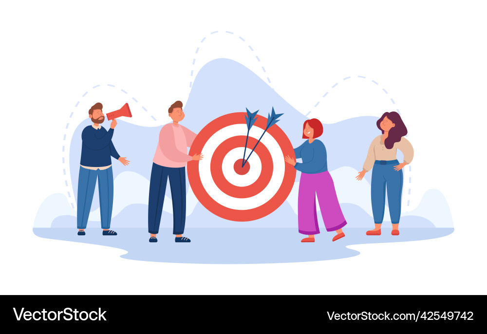 Business persons holding target with arrows Vector Image
