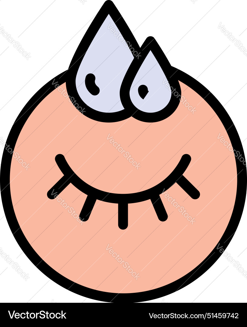 Eye drop color icon design simple flat Royalty Free Vector