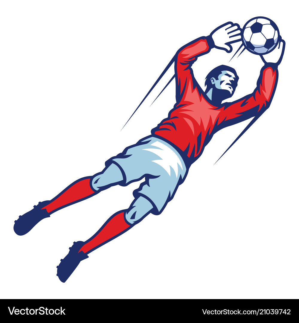 Goalkeeper catch ball Royalty Free Vector Image