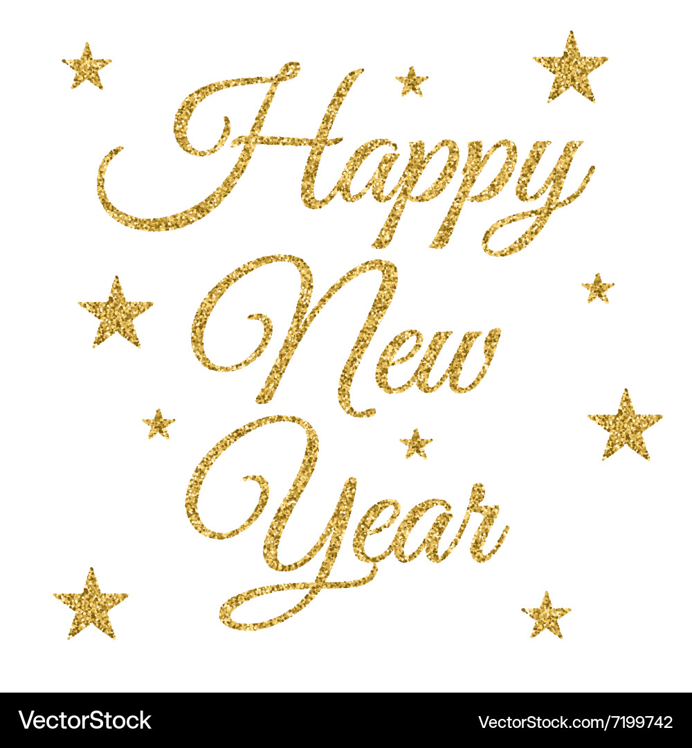 Gold happy new year Royalty Free Vector Image - VectorStock