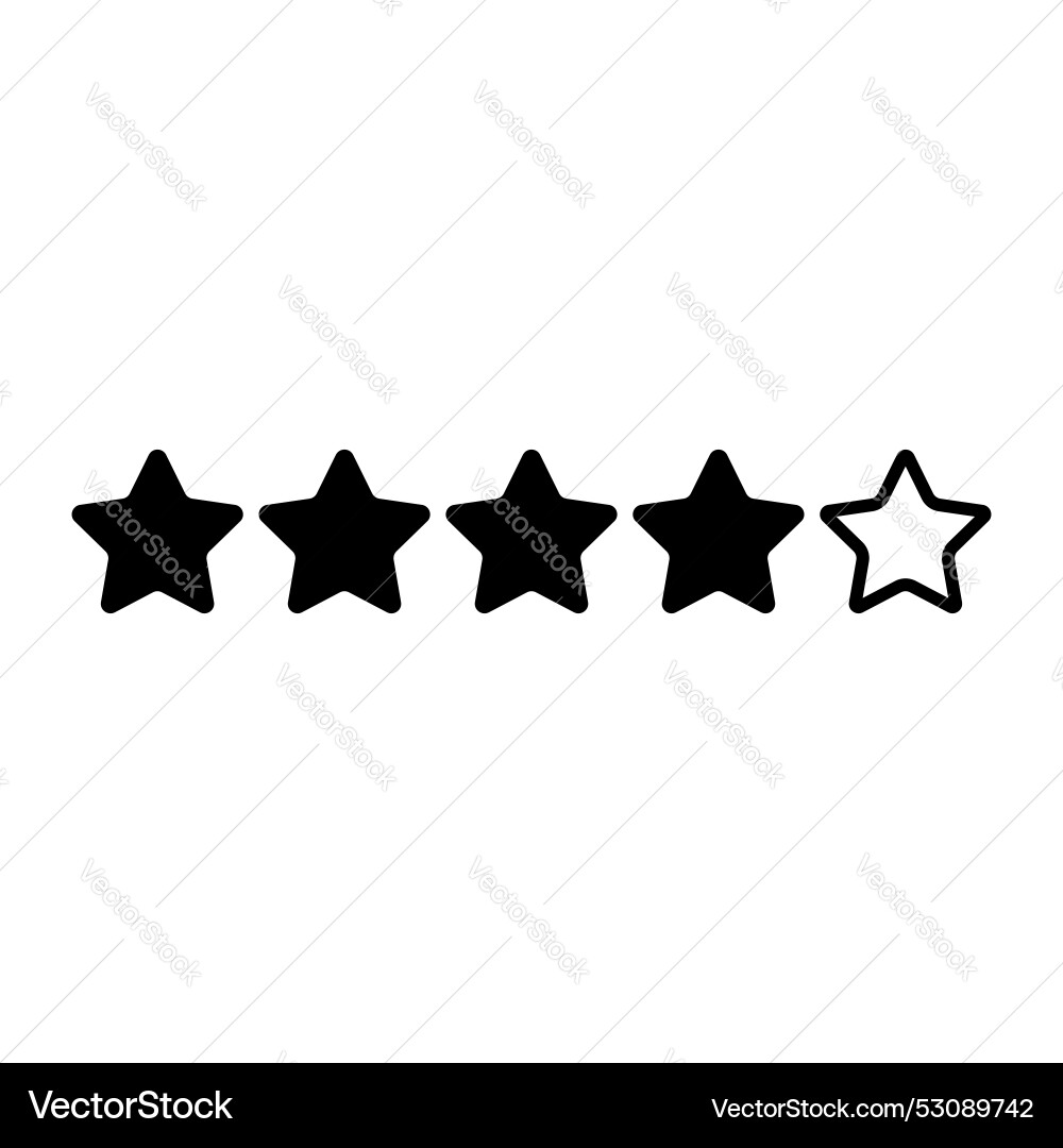 Icon five stars isolated on white background Vector Image