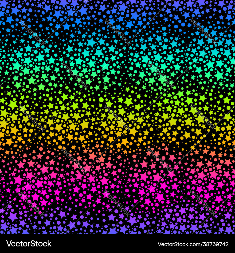 Multicolored colorful stars in a crumbling pattern