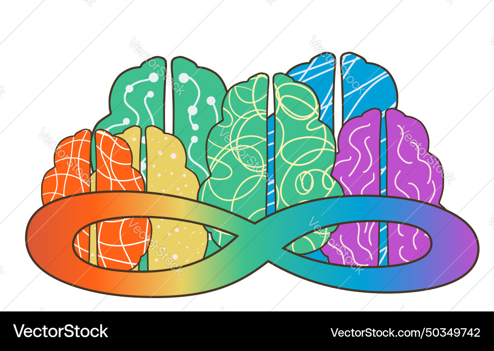 Neurodiversity symbol brainstorming creative Vector Image
