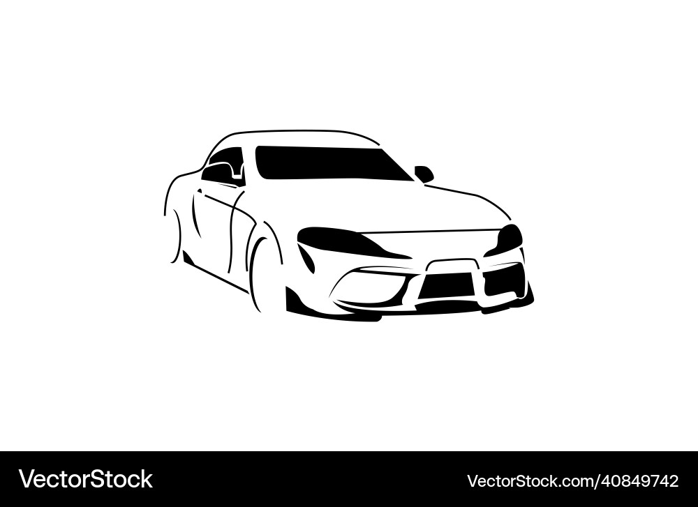 Outline shapes simple super car design Royalty Free Vector