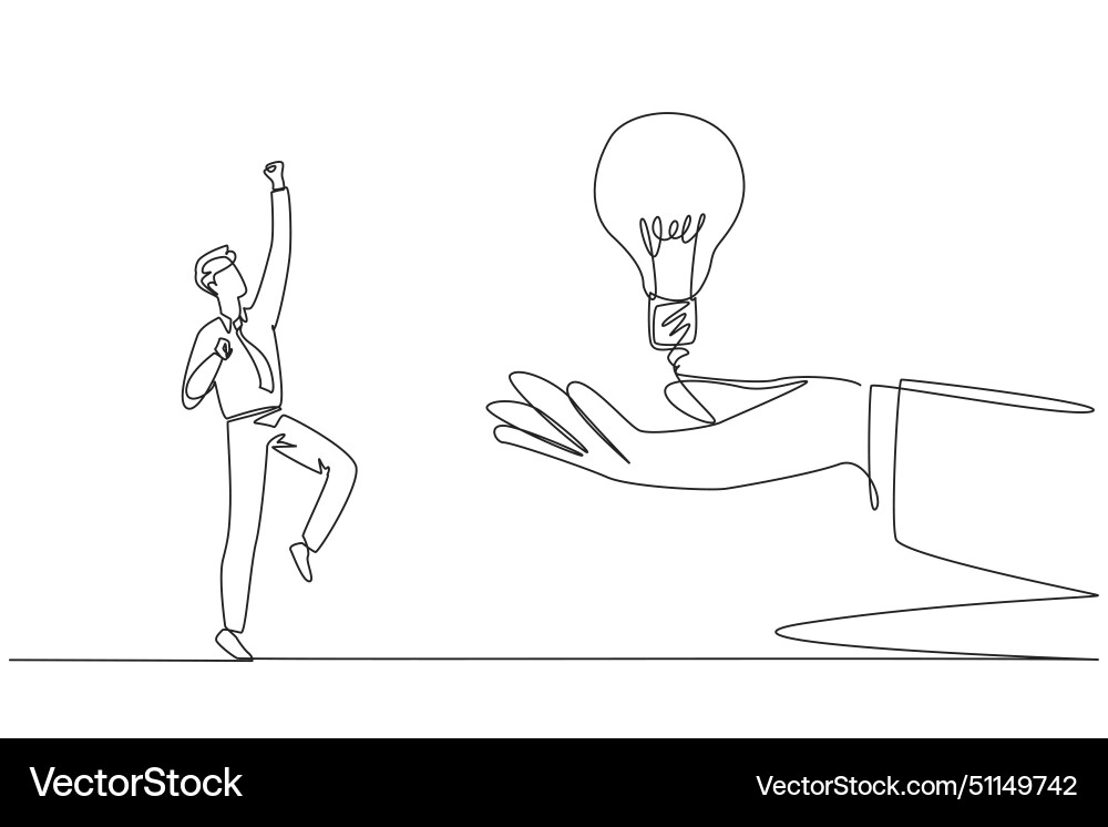 Single one line drawing the businessman Royalty Free Vector