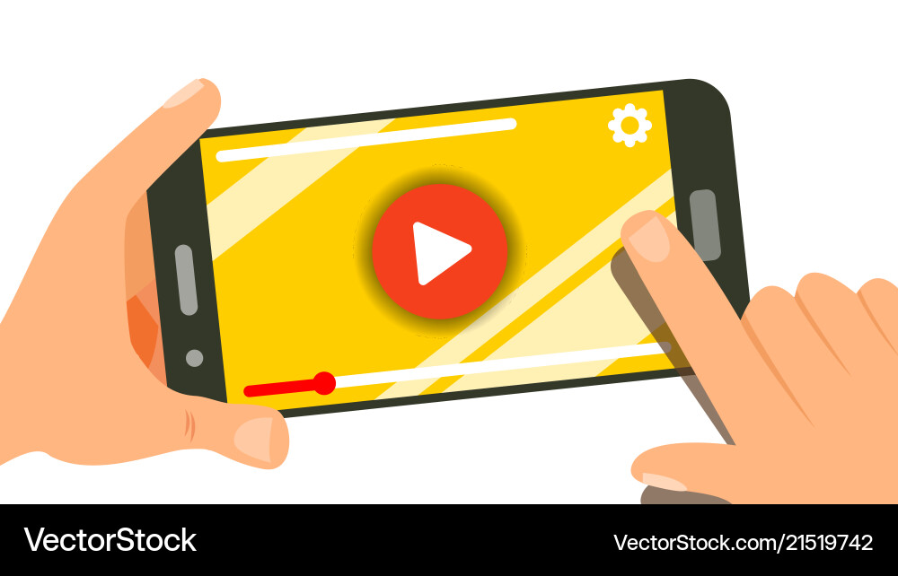 Watching video on smartphone human hands Vector Image