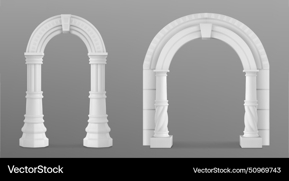 Ancient roman arch with decorative ornate Vector Image