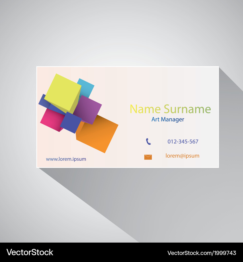 Calling card of art manager Royalty Free Vector Image
