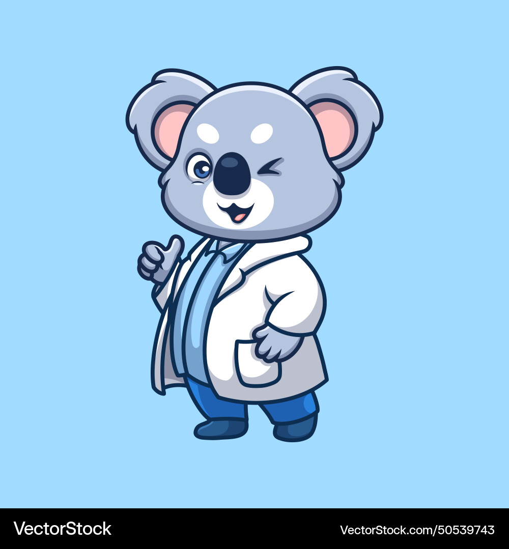 Doctor koala cute cartoon Royalty Free Vector Image