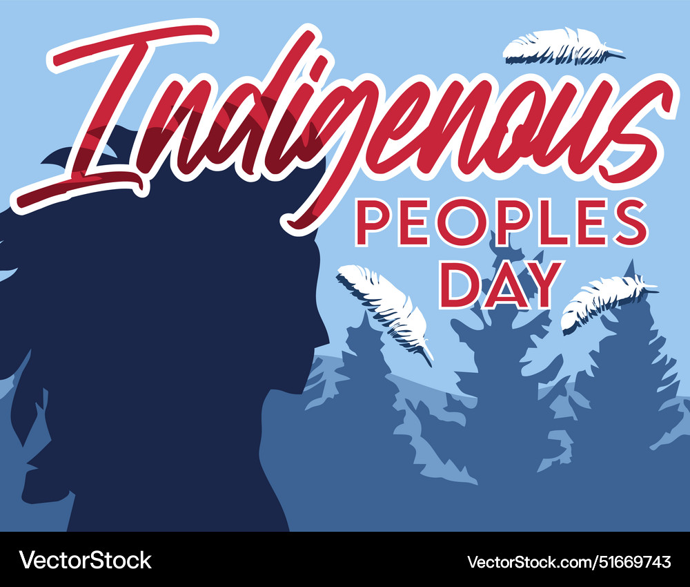 Happy indigenous peoples day with feather Vector Image
