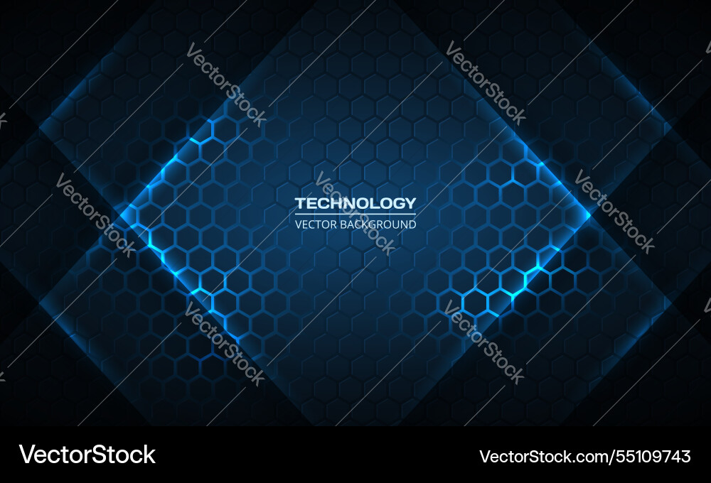 Hexagon gaming tech abstract background Royalty Free Vector