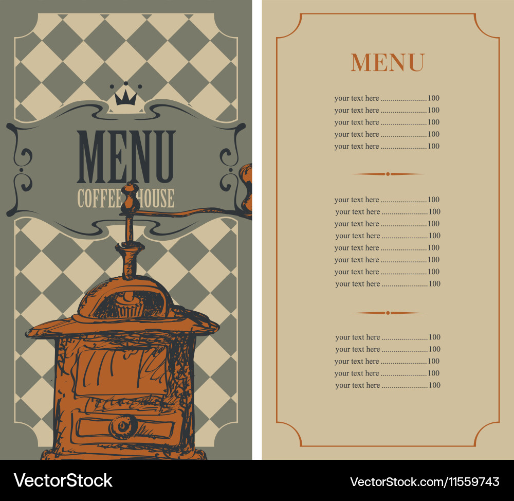 Menu for a coffee house Royalty Free Vector Image