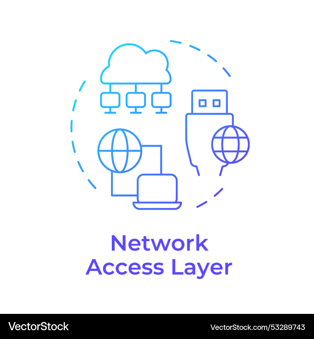 Network access layer blue gradient concept icon Vector Image